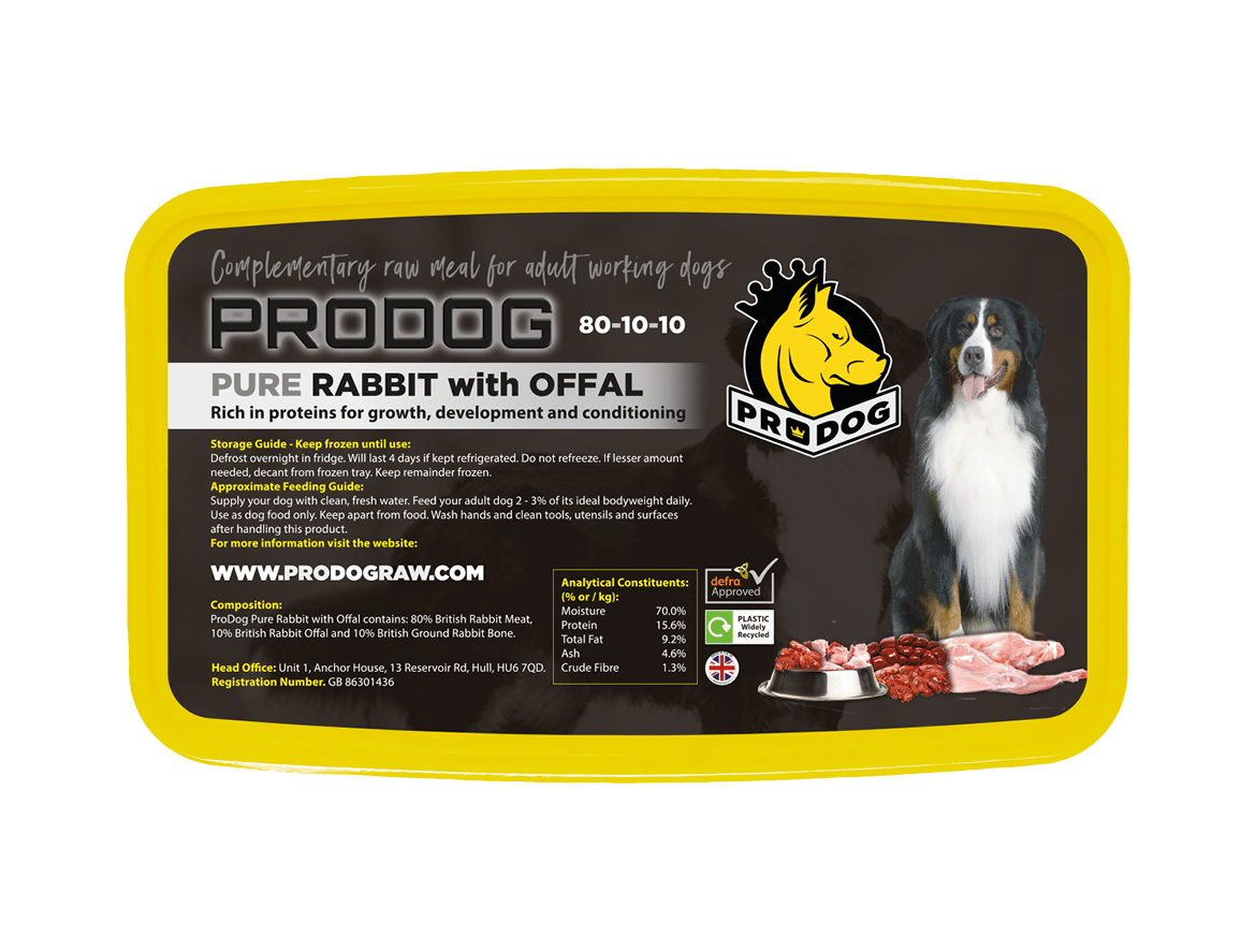 Pure Rabbit Raw Dog Food 80:10:10 Meal | ProDog Raw