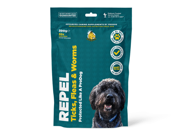 Tick, Flea, Worm & Mite Repellent Supplement For Dogs | REPEL