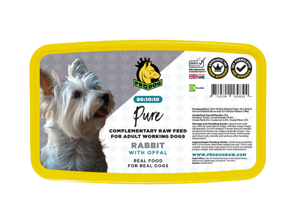 Pure Rabbit Raw Dog Food 80:10:10 Meal | ProDog Raw